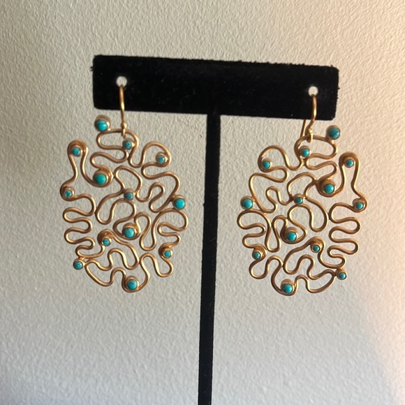Julie Vos | Jewelry | Julie Vos Turquoise And Gold Earrings | Poshmark
